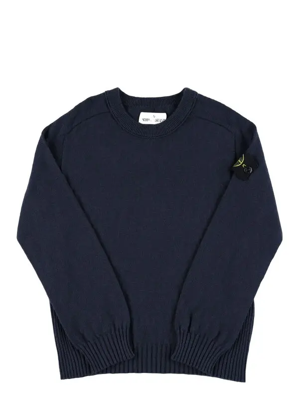 Stone Island Detachable Badge Jumper - Blue