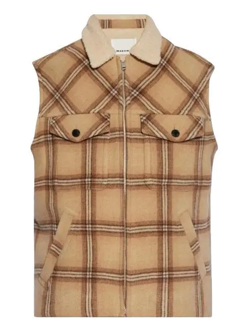 Isabel Marant Étoile Kiran Plaid-check Gilet - Nude