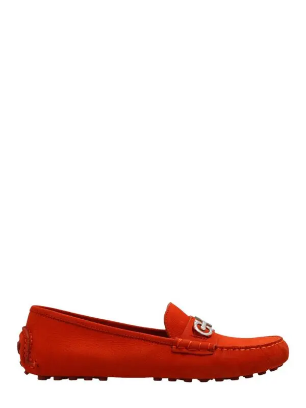 FERRAGAMO Gancini Plaque Slip-on Loafers - Brown