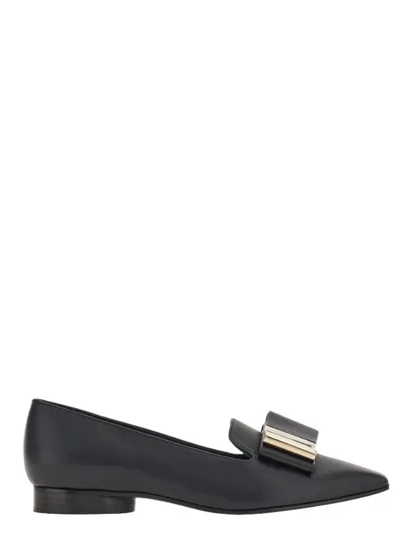 FERRAGAMO Double-bow Slip-on Loafers - Black