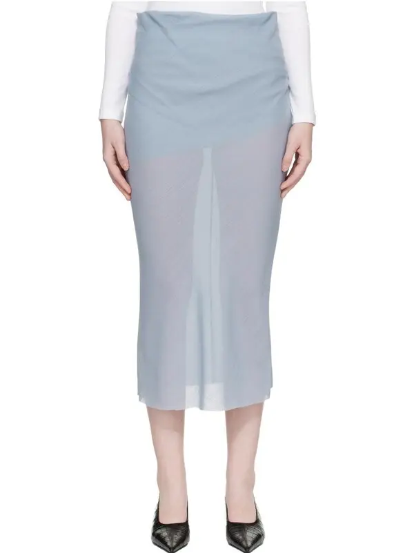 RIER Wool Pleated Midi Skirt - Gray