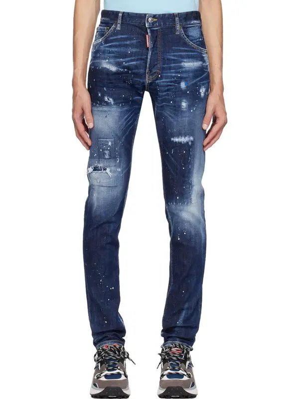 Dsquared2 Mid-rise Distressed Skinny Jeans - Blue