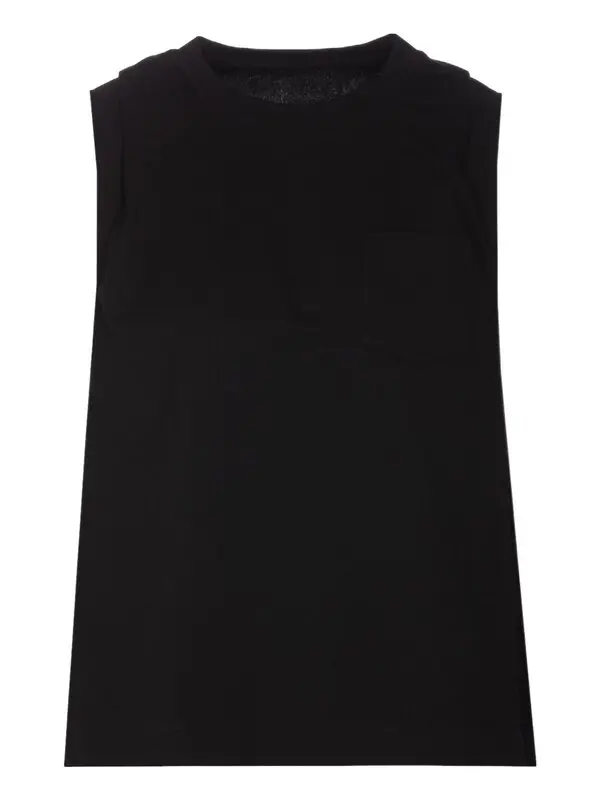 Sacai Pleated Shoulder Cotton T-shirt - Black