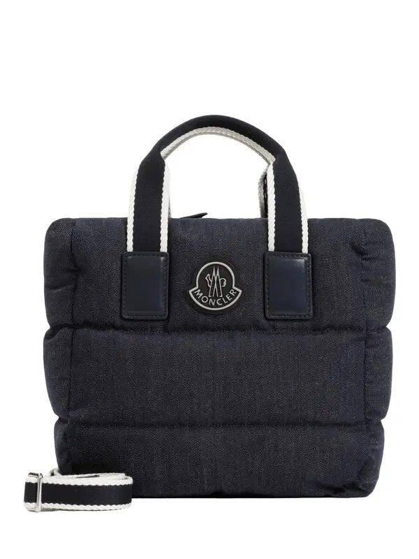 Moncler Logo Quilted Shoulder Bag - Denim Blue