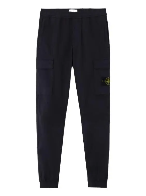 Stone Island Cargo Trousers With Compass Patch - Black