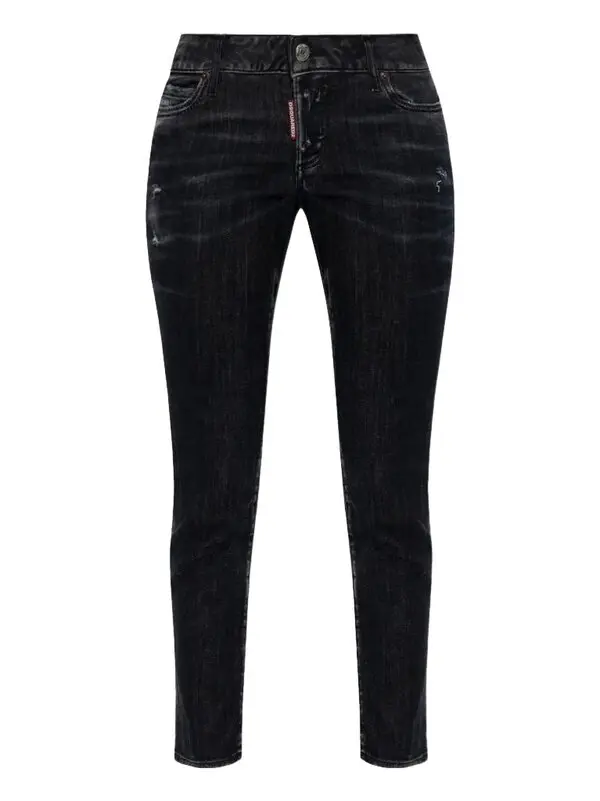 Dsquared2 Cropped Distressed Jeans - Black