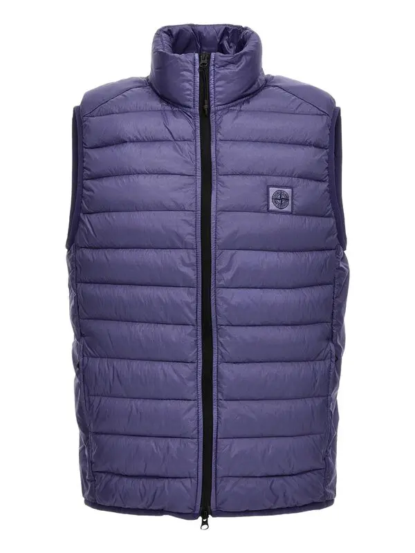 Stone Island High Neck Quilted Gilet - Lavender
