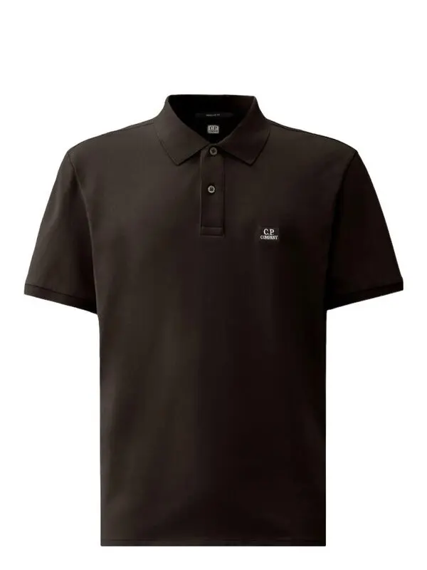 C.P. COMPANY Logo Patch Polo Shirt - Black