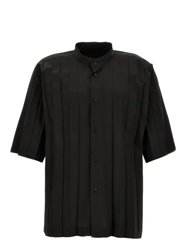 Issey Miyake Edge Pressed-crease Shirt - Black
