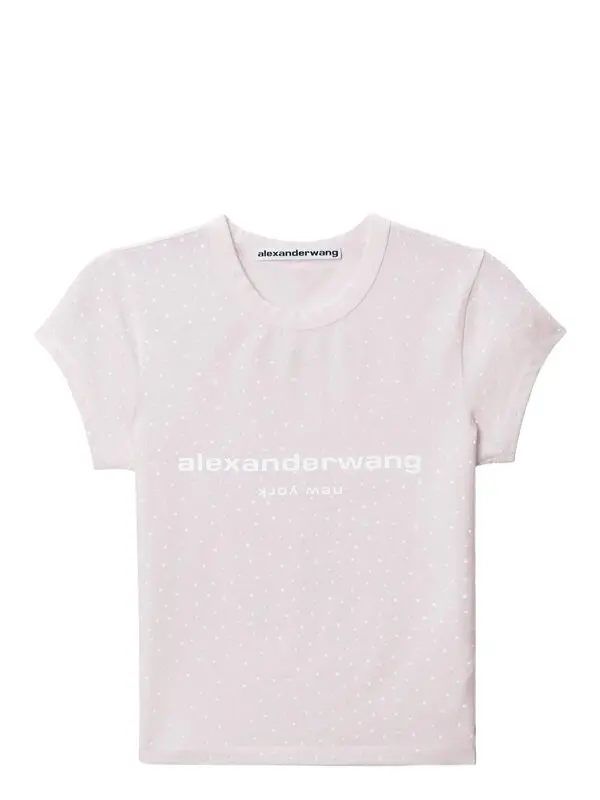 Alexander Wang Baby Logo Rhinestone T-shirt - Pink
