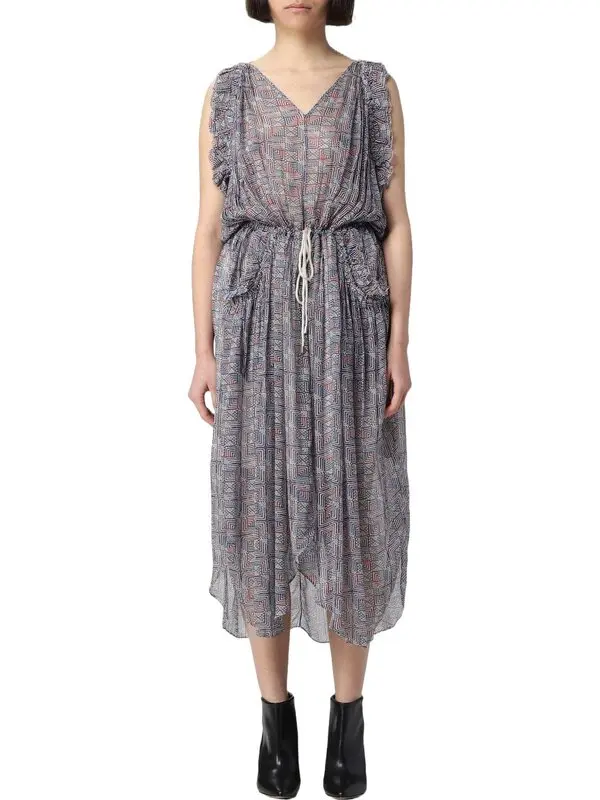Isabel Marant Étoile Printed V-neck Dress - Gray