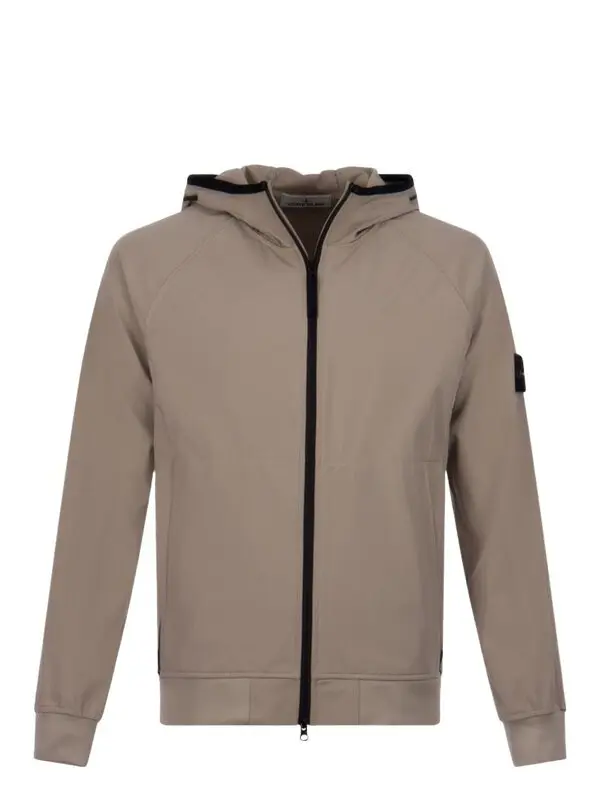 Stone Island Compass-patch Hooded Zip-up Jacket - No
