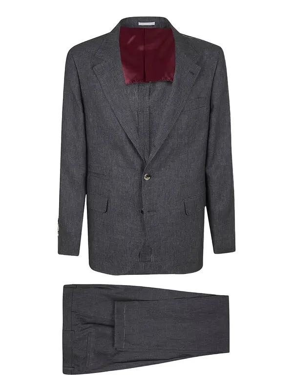 Brunello Cucinelli Single-breasted Suit Set - Black