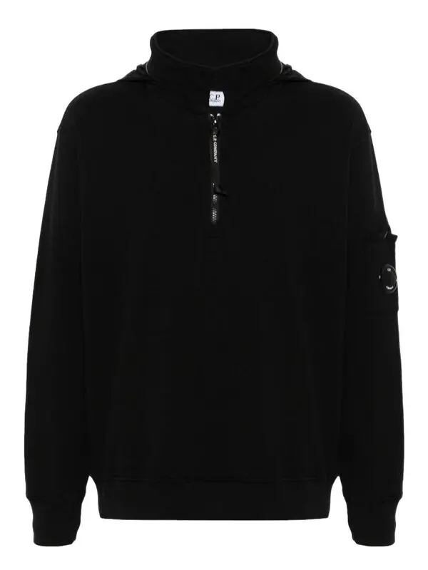 C.P. COMPANY Lens-detail Cotton Zip-up Jacket - Black