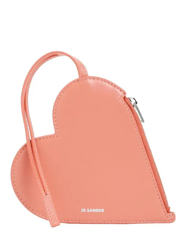 JIL SANDER Carmine Heart-shaped Leather Pouch - Pink