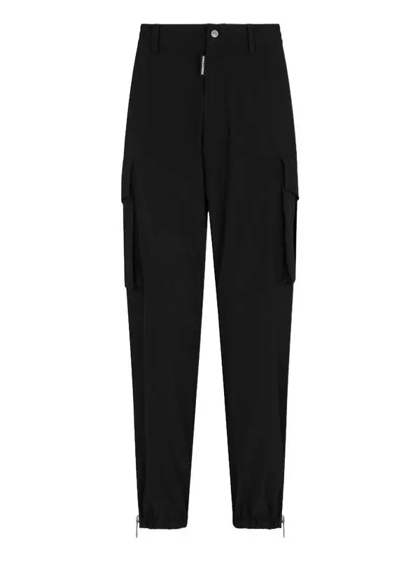 Dsquared2 Baggy Fit Pleated Cargo Pants - Black