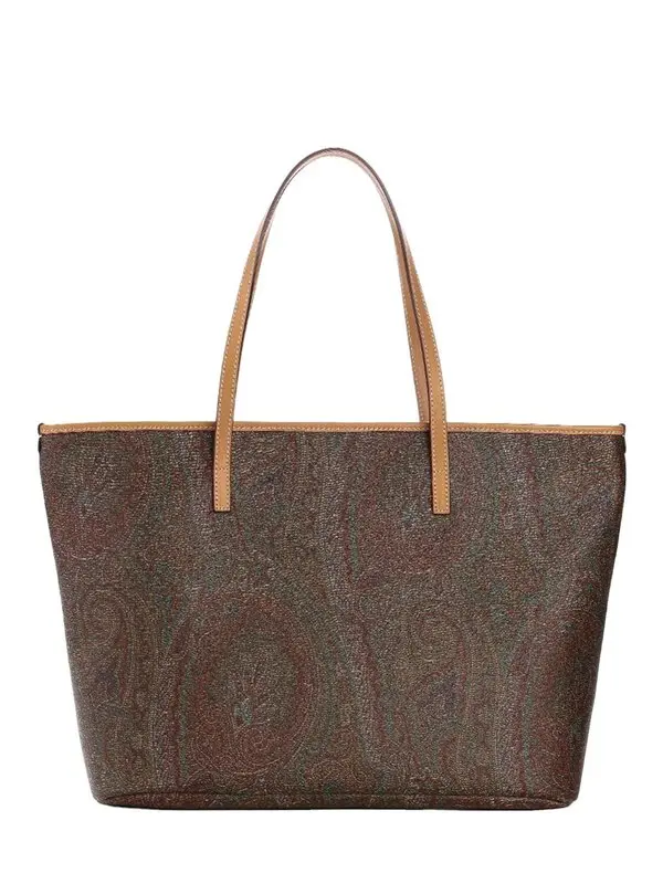 Etro Patterned Tote Bag With Double Handles - Brown