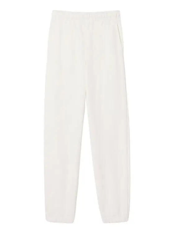 Lacoste Elasticated Drawstring Trousers With Logo Detail - White