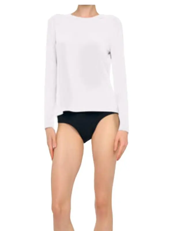 Norma Kamali Cropped Long Sleeve T-shirt - Snow-white