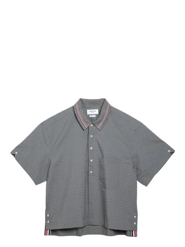 Thom Browne Rwb-stripe Striped Shirt - Medium Gray