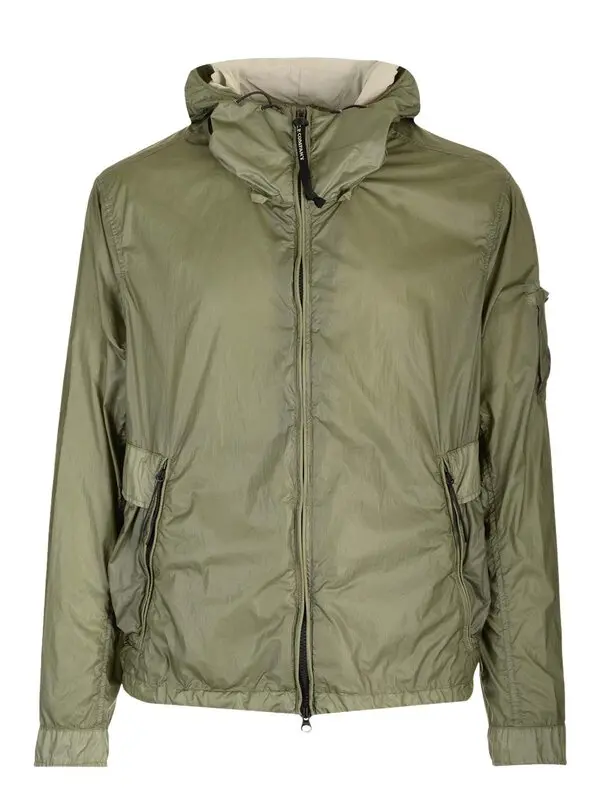 C.P. COMPANY Hooded Zip-up Jacket With Lens Detail - Green