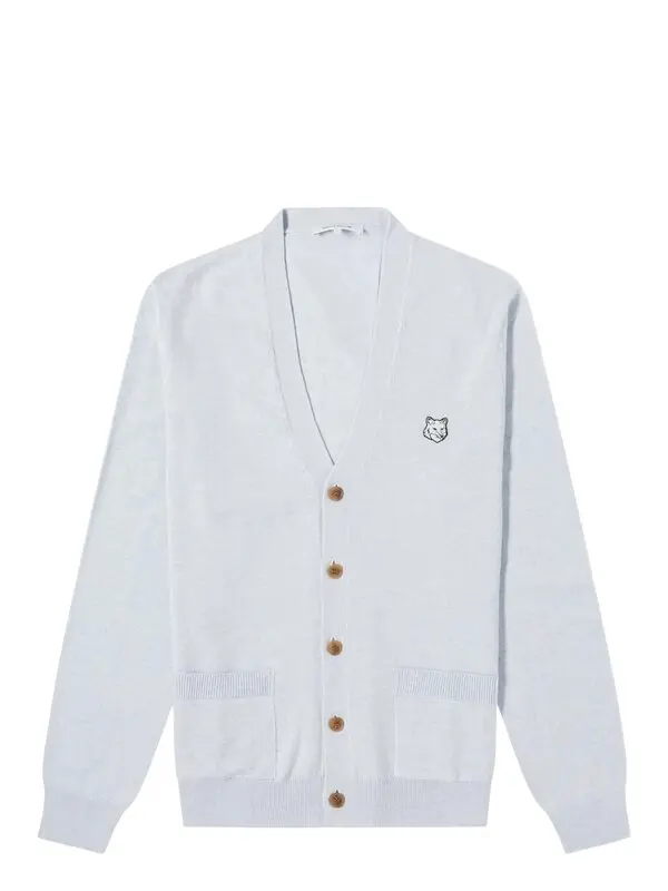 Maison Kitsuné Fox Head Patch Cardigan - White