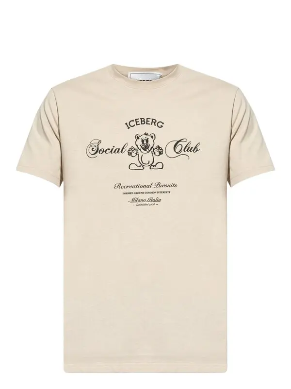 Iceberg Bear Printed Crewneck T-shirt - Beige
