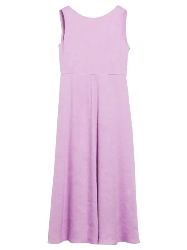 Max Mara Round Neck Midi Dress With Zipper - Purple