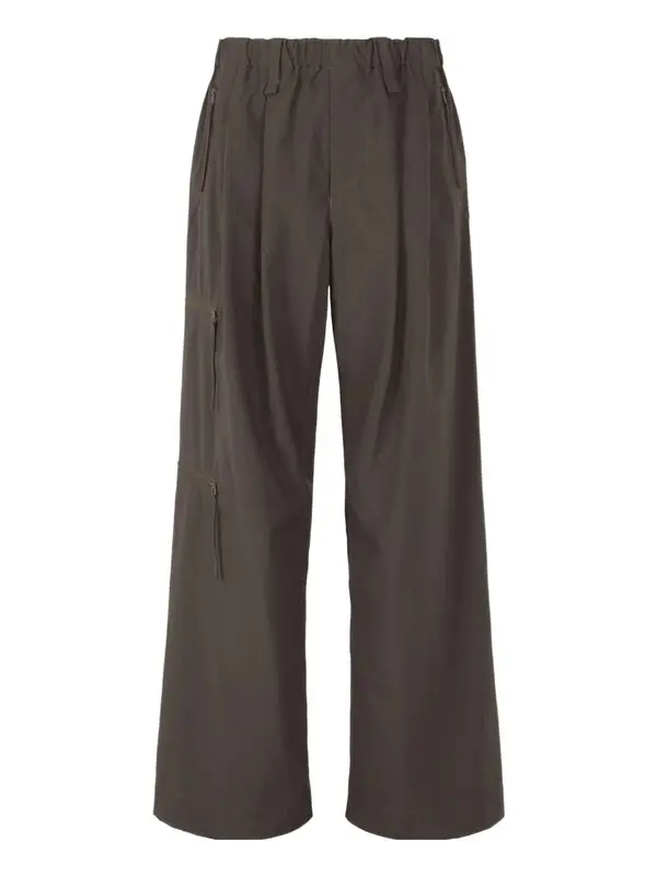 Issey Miyake Homme Plissé Zipped Wide-leg Trousers - Dark Brown