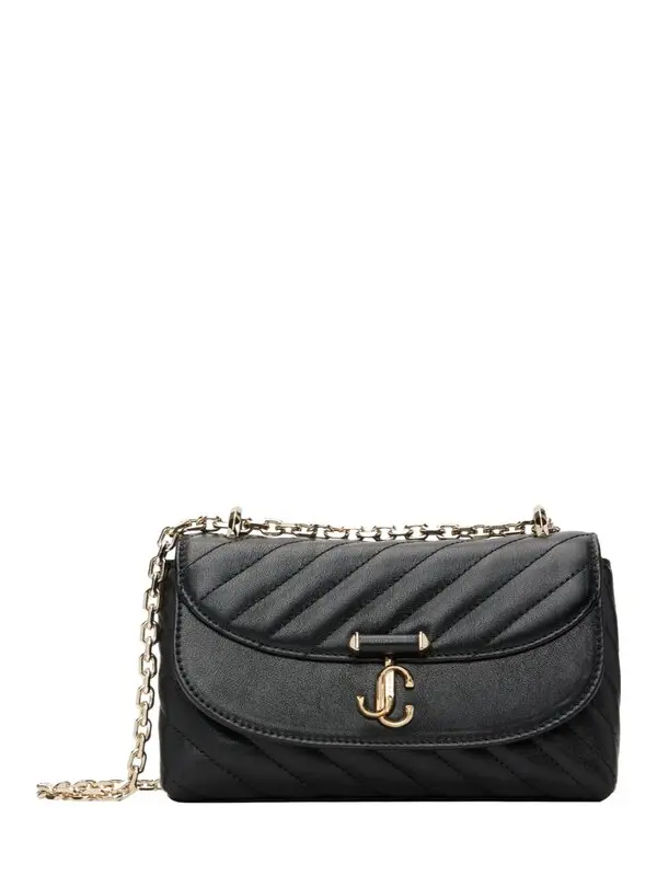 JIMMY CHOO Quilted Chain Shoulder Bag - Black