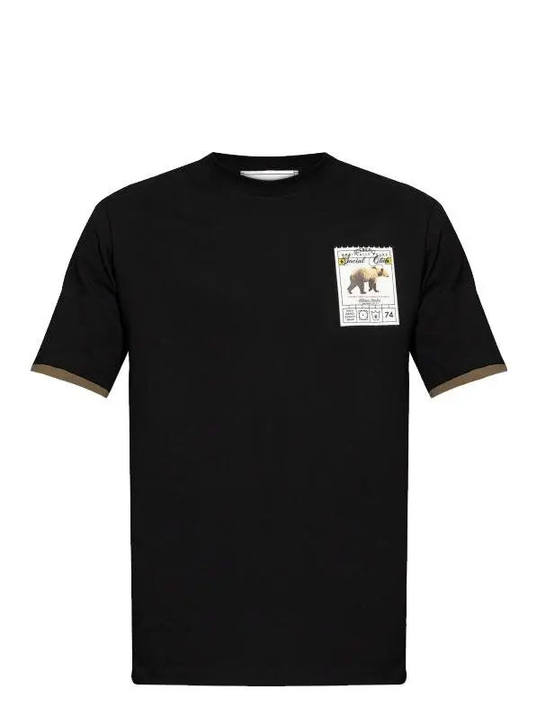 Iceberg Graphic Printed Crewneck T-shirt - Black