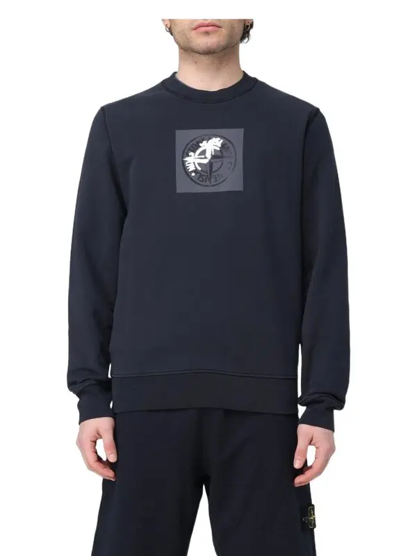 Stone Island Round Neck Long Sleeve Sweater - Blue