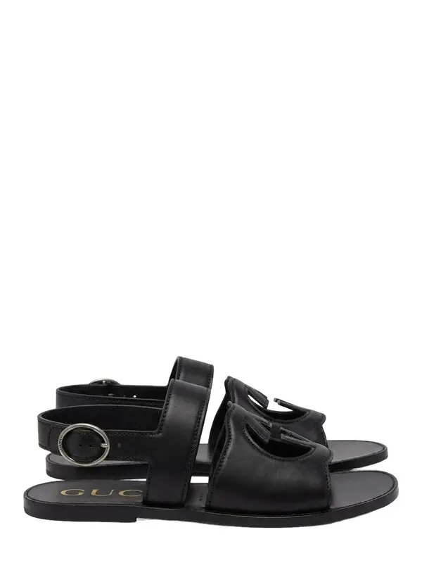Gucci Cut-out Detailed Interlocking G Sandals - Black