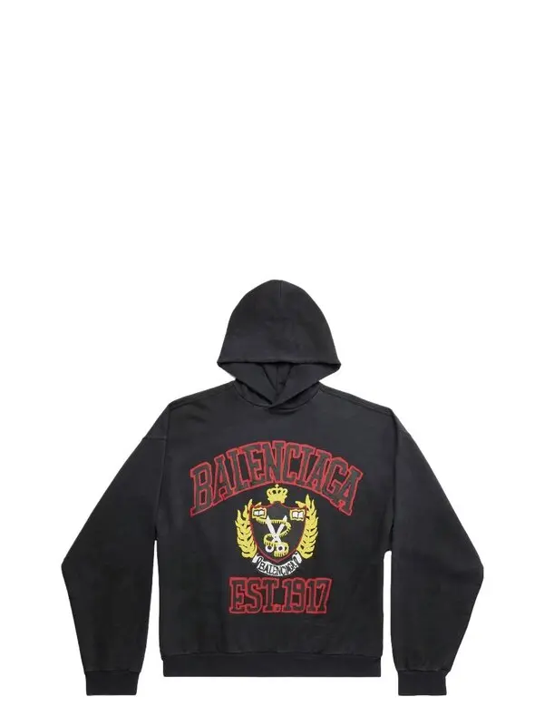 Balenciaga Diy College Hoodie - Black