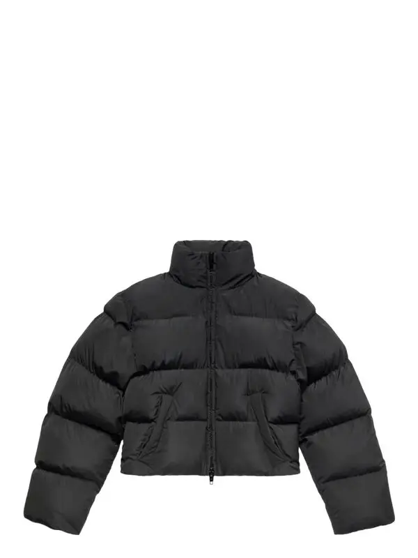 Balenciaga Puffer Jacket With Logo Detail - Black