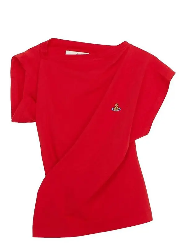 VIVIENNE WESTWOOD Asymmetric Cotton T-shirt - Red