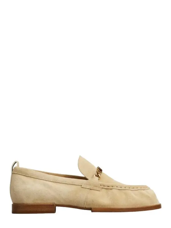 TOD'S Logo Plaque Slip-on Loafers - Nude