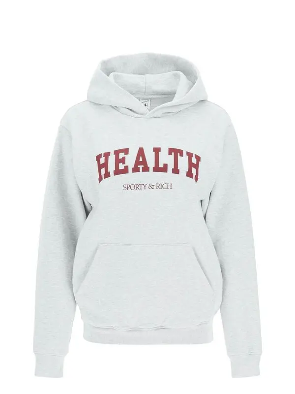 SPORTY  RICH Sporty & Rich Logo Hooded Sweater - White