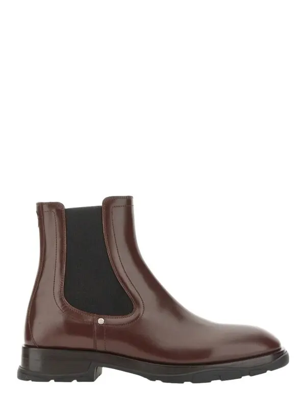 Alexander McQueen Chelsea Boots With Elastic Splicing - Brown