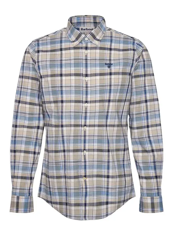 Barbour Logo Detailed Checked Shirt - Gray