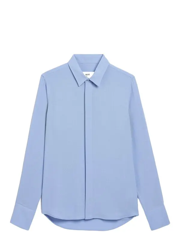 Ami Long Sleeved Button-up Shirt - Blue
