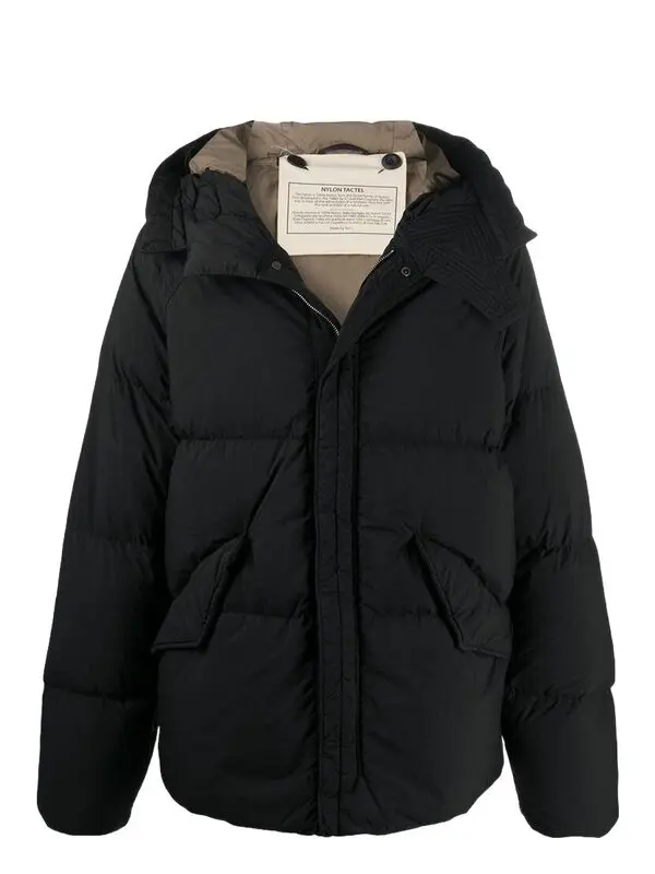 TEN C Hooded Puffer Jacket - Black