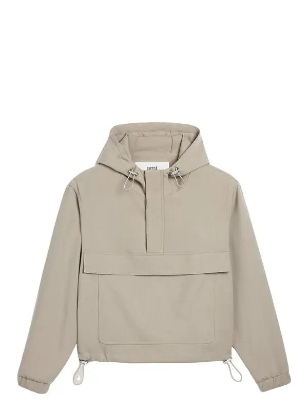 Ami Drawstring Hooded Windbreaker Jacket - Nude