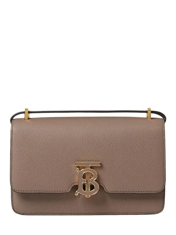 Burberry Grainy Leather Mini Tb Bag - Brown