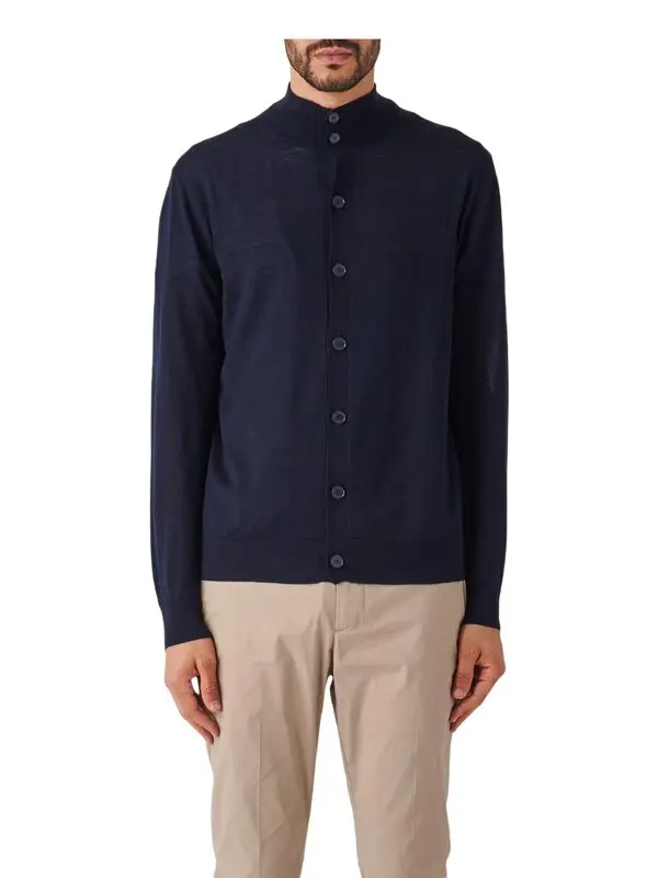BALLANTYNE Roll Neck Long Sleeved Cardigan - Black