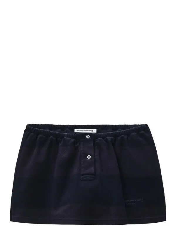 Alexander Wang Striped Miniskirt With Logo Detail - Black