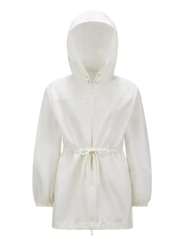 Moncler Filira Hooded Jacket With Drawstring Waist And Zipper Pockets - White