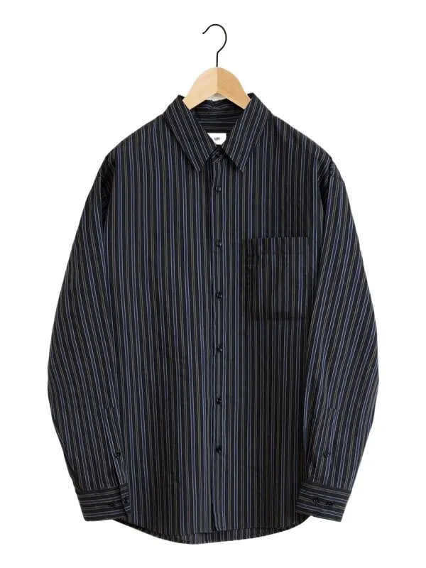 LEMAIRE Striped Regular Fit Shirt - Black