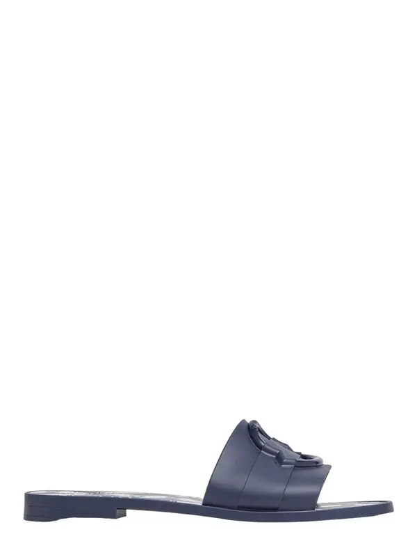 Moncler Patterned Slip-on Slides - Blue