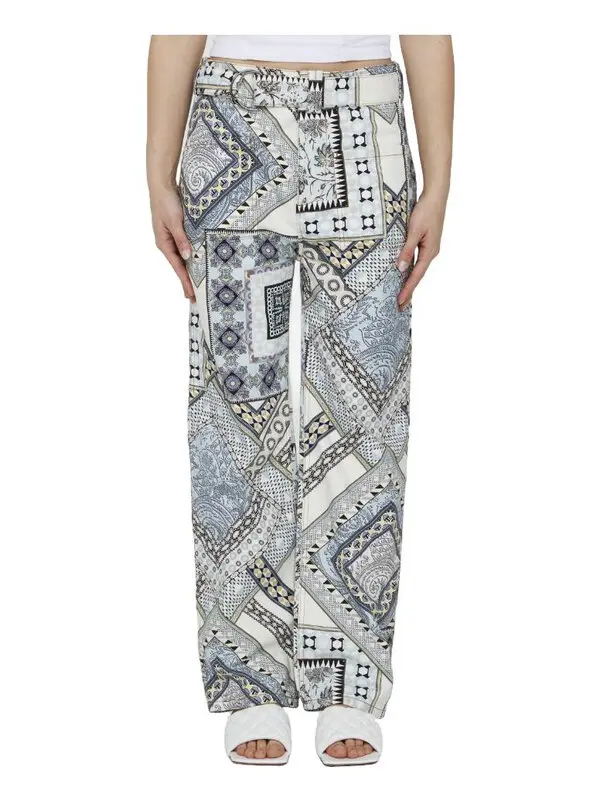 Etro Paisley Print Tailored Trousers - Gray